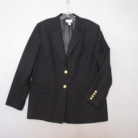Talbots | Jackets & Coats | Vintage Talbots Blazer Plus 8 Black Gold ...